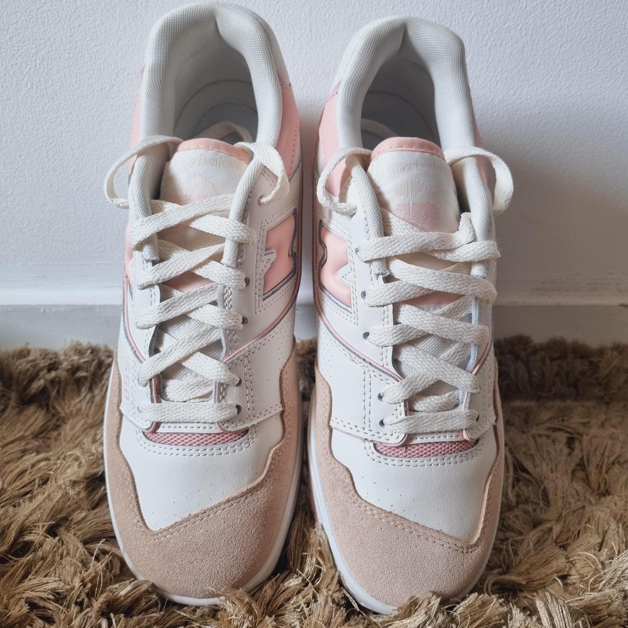 New Balance White Pink (Worn once) Original box is... - Depop