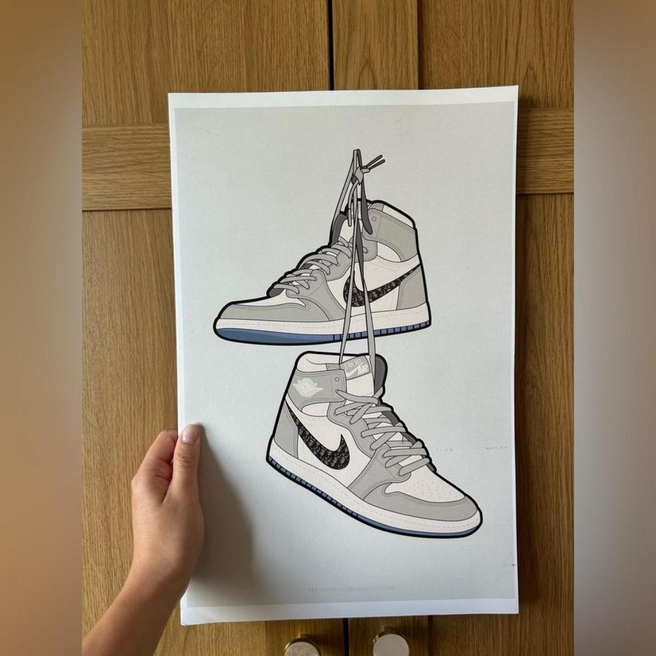 Nike DIOR Jordan 1 Poster / room decor for men /... | Depop
