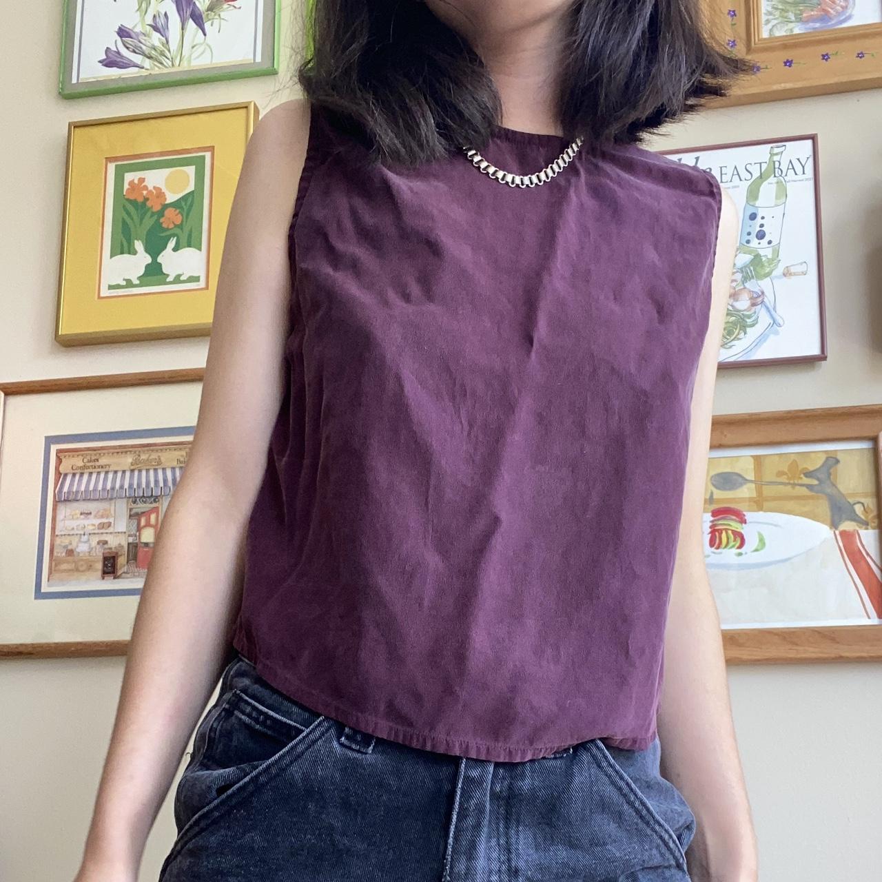 This maroon / purple silk tank top is so so lovely,... - Depop