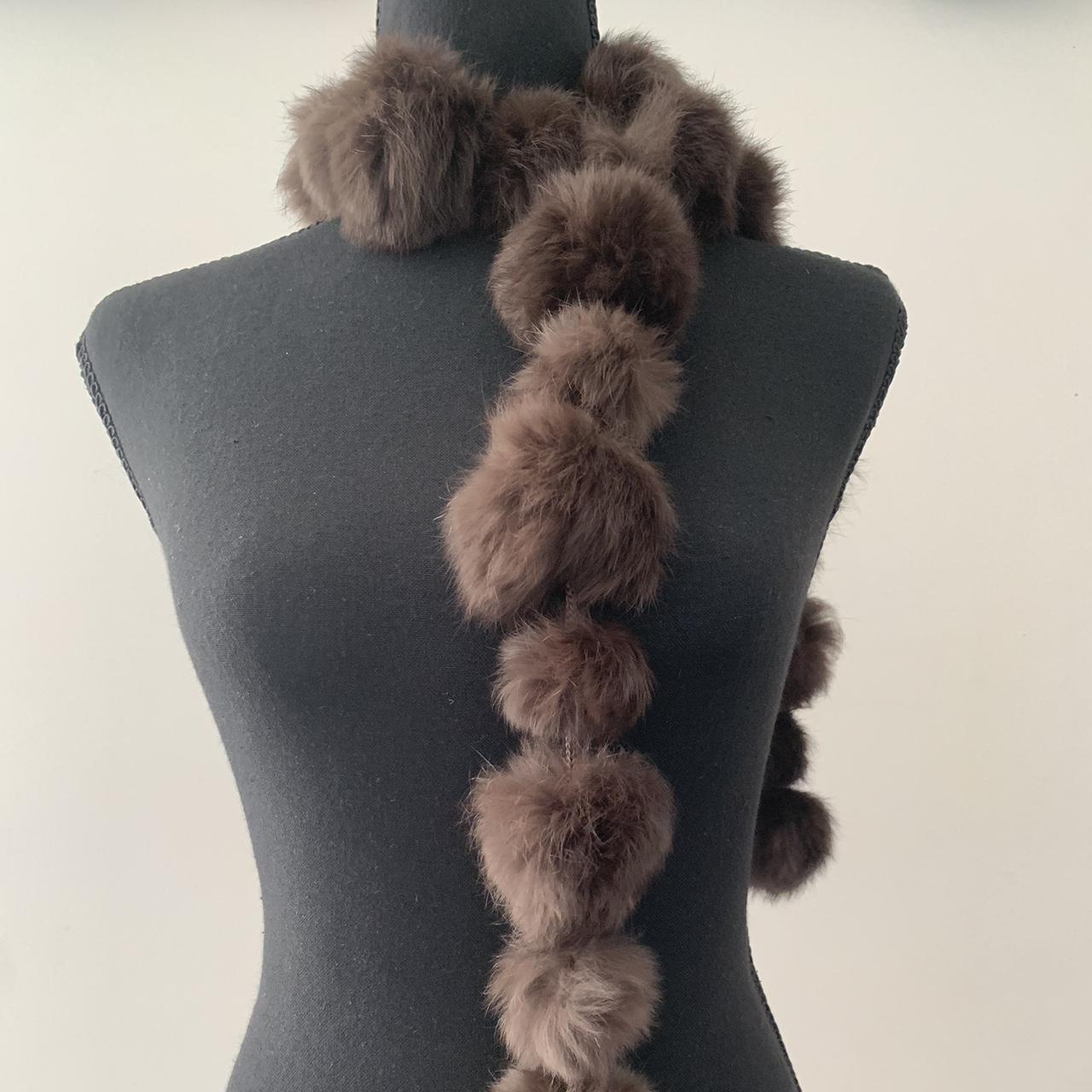 Authentic vintage angora fur ball scarf (real rabbit... - Depop