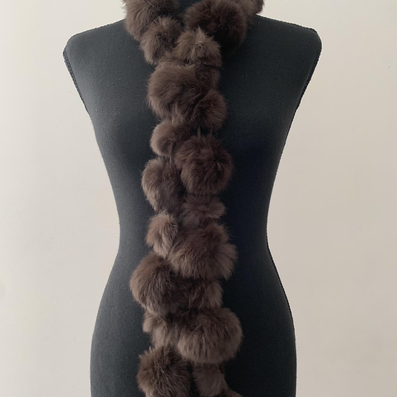 Authentic vintage angora fur ball scarf (real rabbit... - Depop