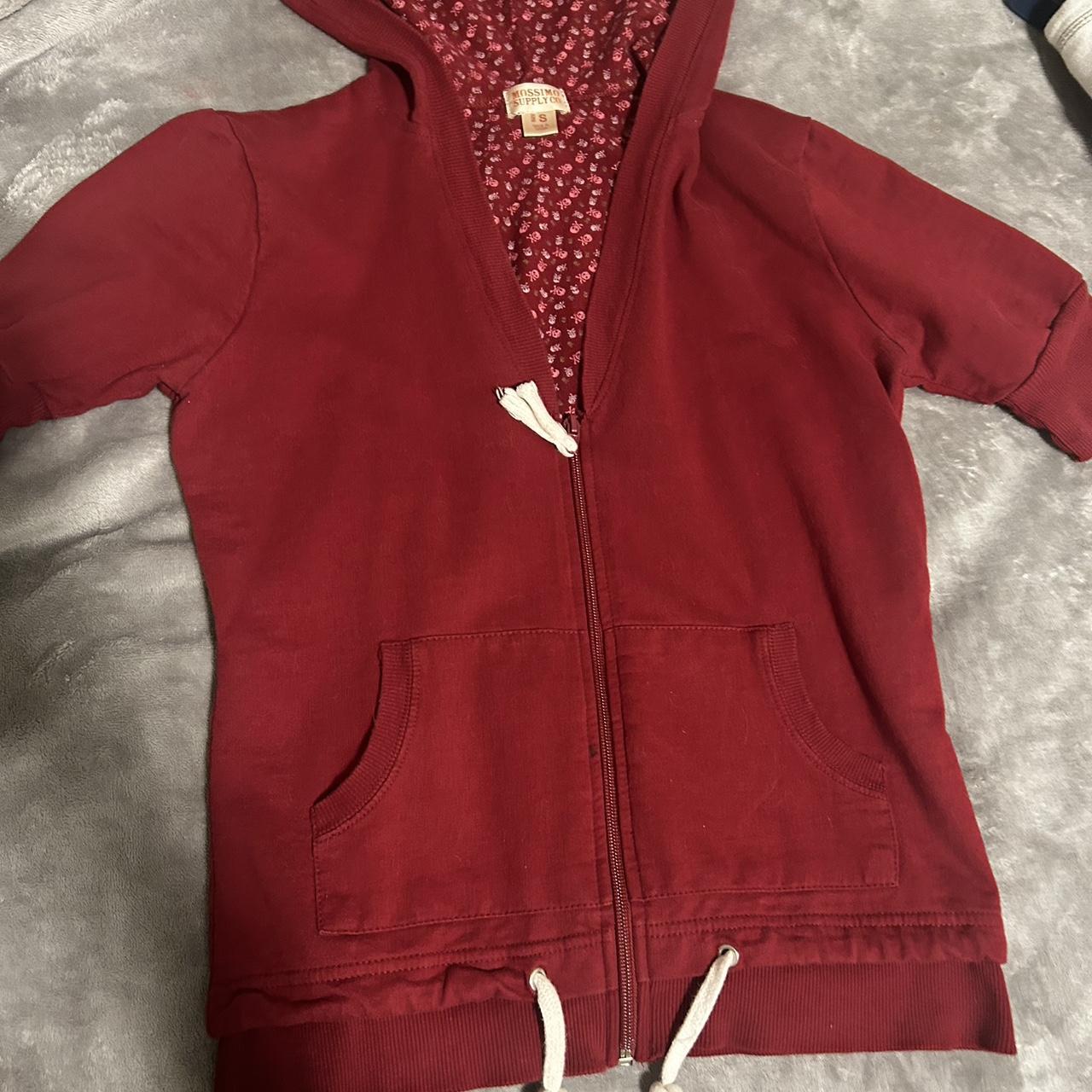 Vintage short sleeve red skull jacket with... - Depop