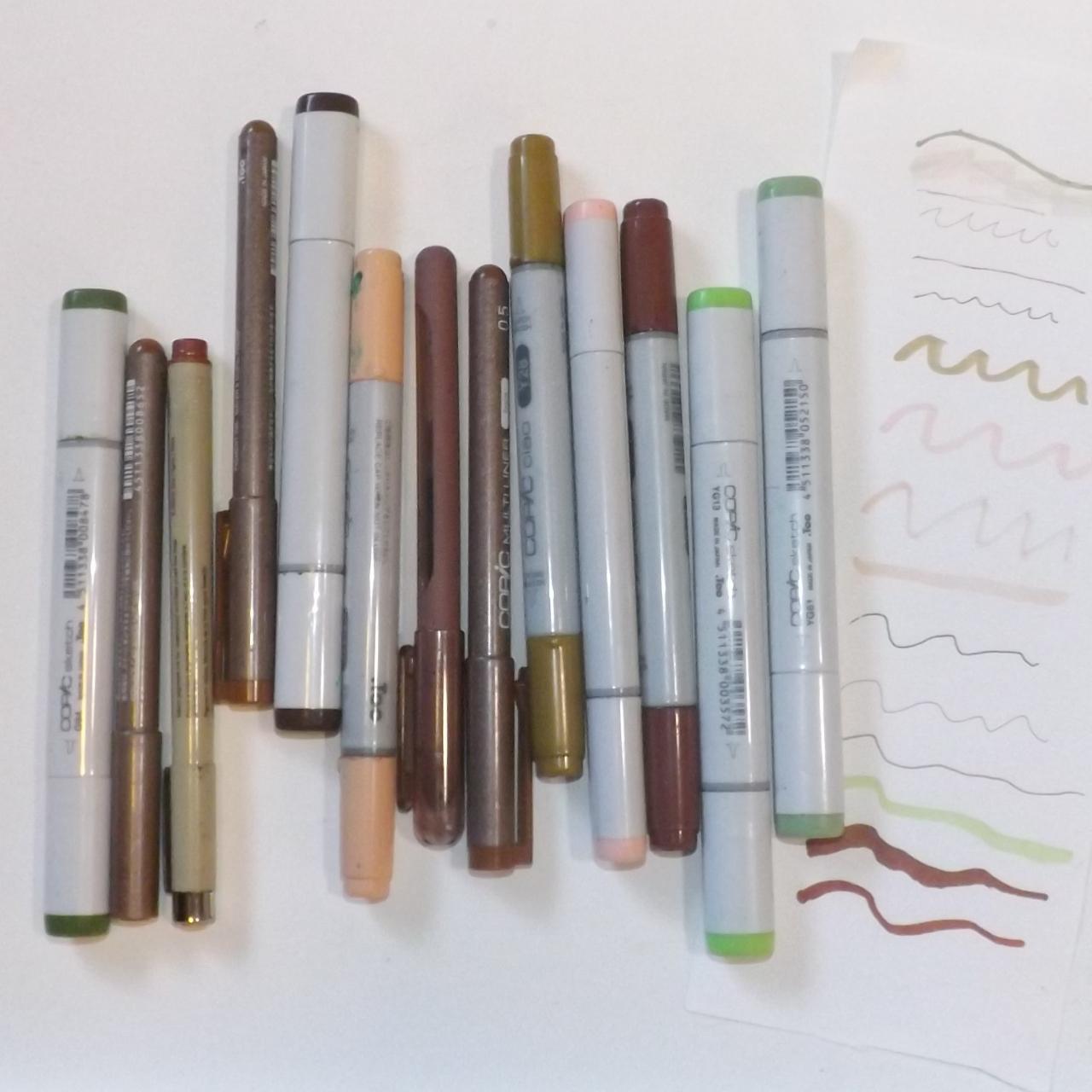 13 Copic pen and marker lot 8 Copic brush markers 3... - Depop