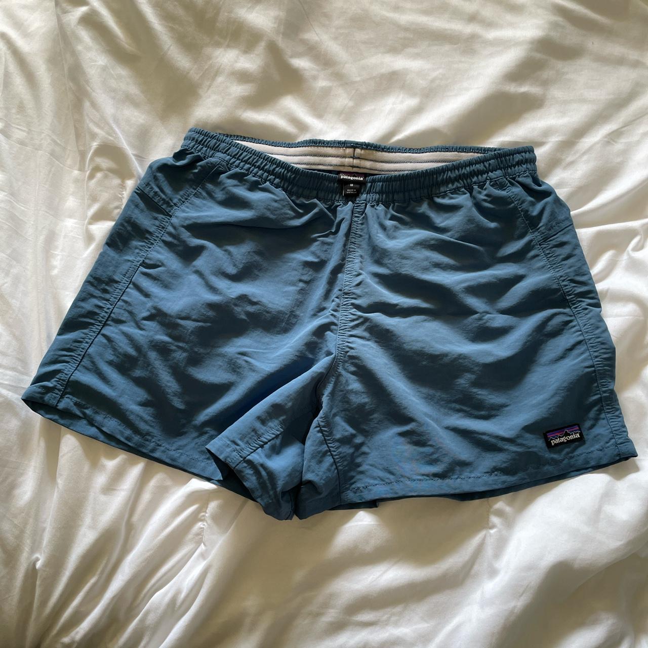 Blue women’s patagonia baggies w/ drawstring waist... - Depop