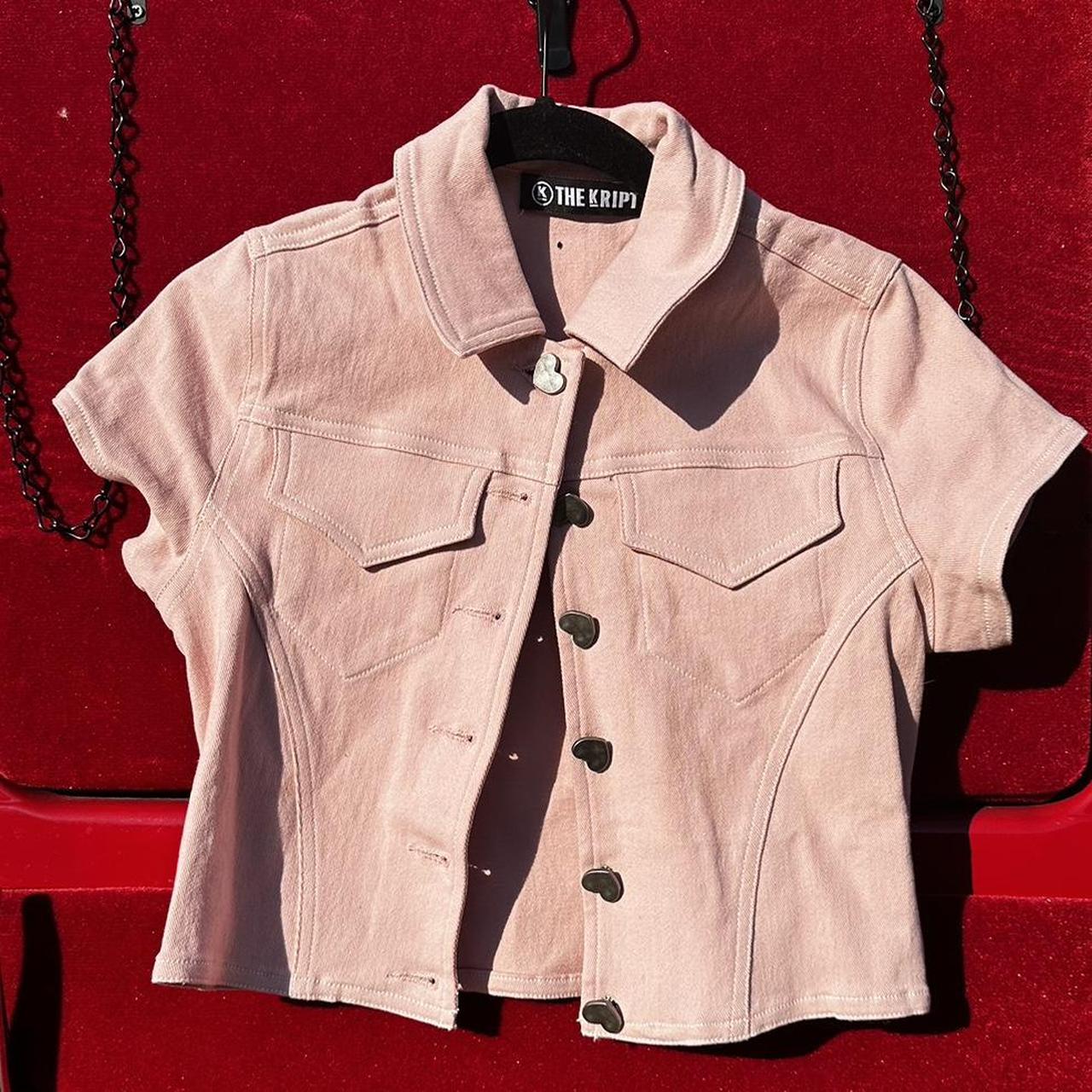 The kript suvi sold out Pink heart button shirt /... - Depop