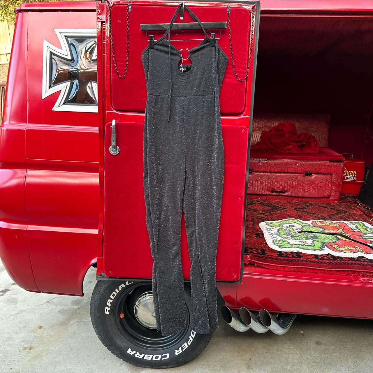 Black and silver disco jump suit Altered to fit a... - Depop