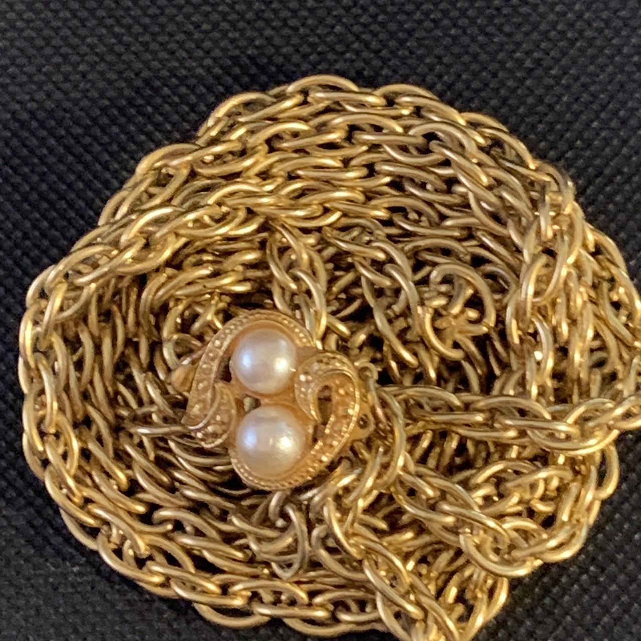 Vintage Gold plated 2 Strand Chain Necklace. This... | Depop