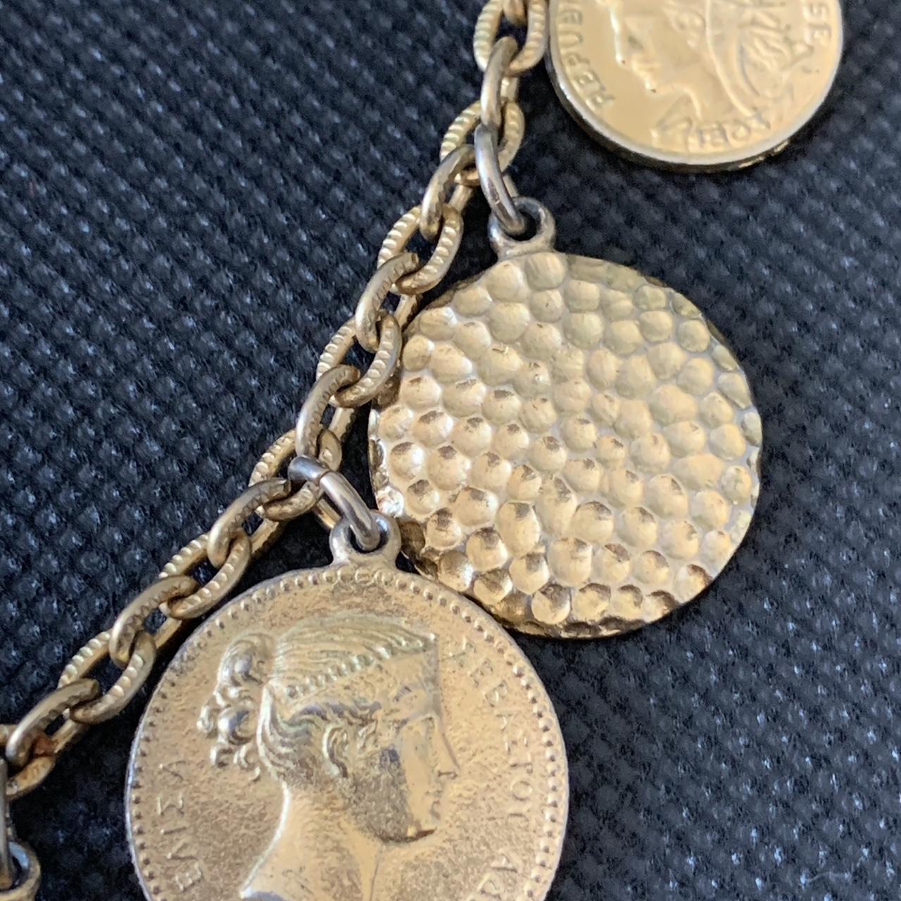 Vintage Gold tone ancient Coin design... | Depop