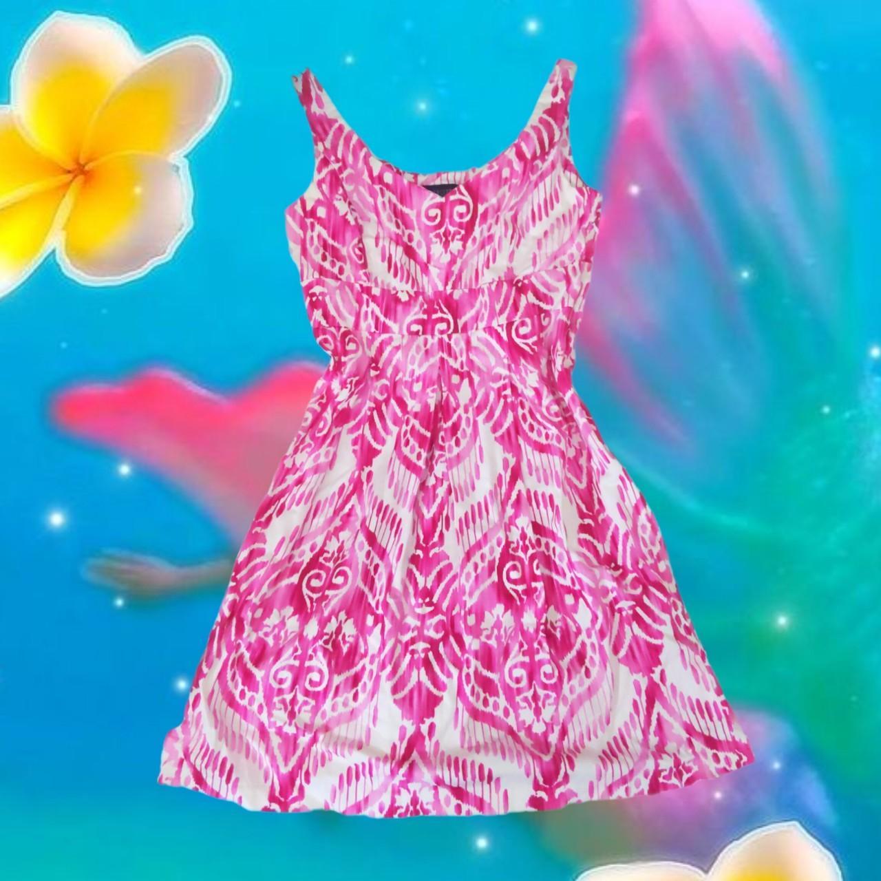 2000s coconut girl tropical flower mini dress... - Depop