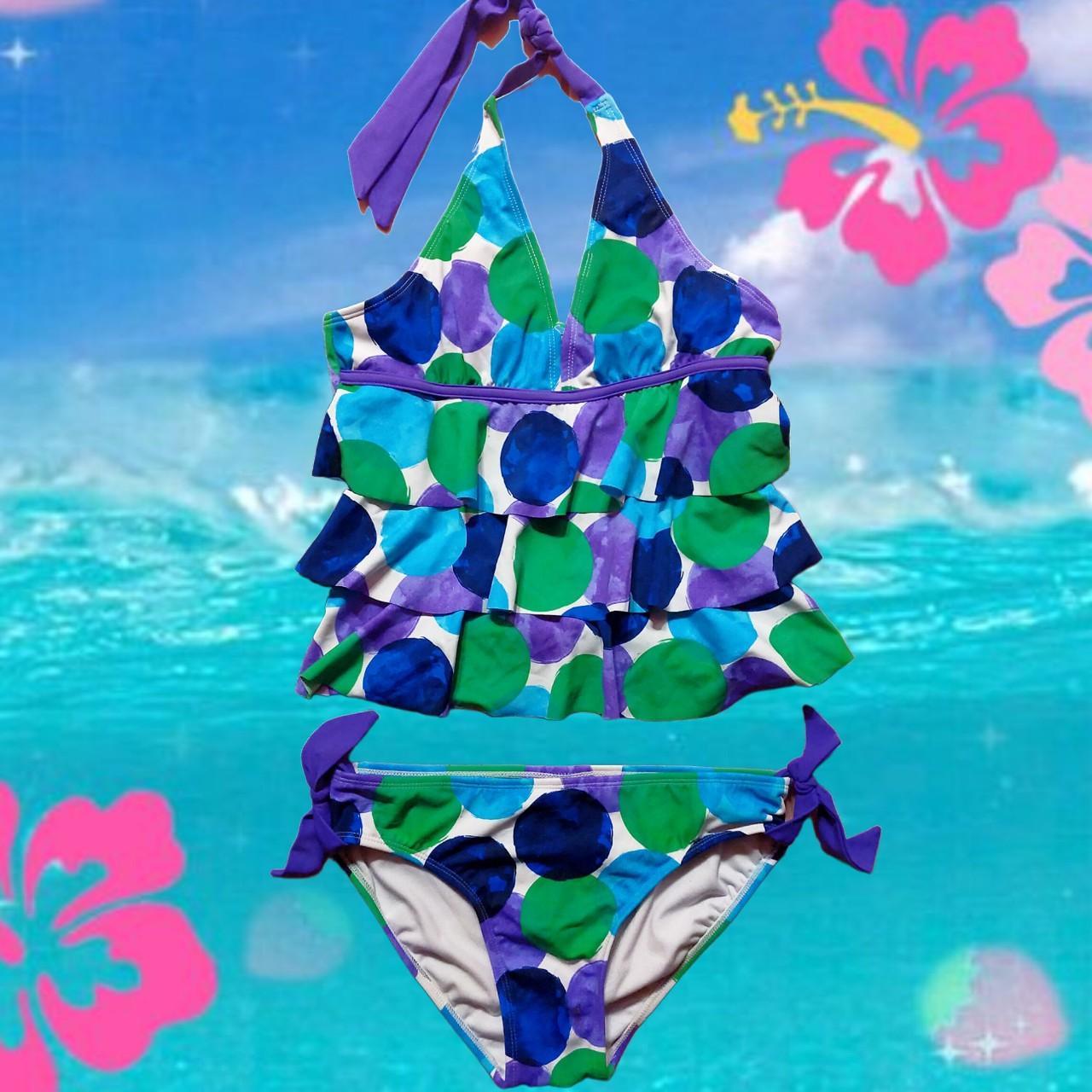 2000s Justice polka dot ruffled tankini ☆ ★ Size... - Depop