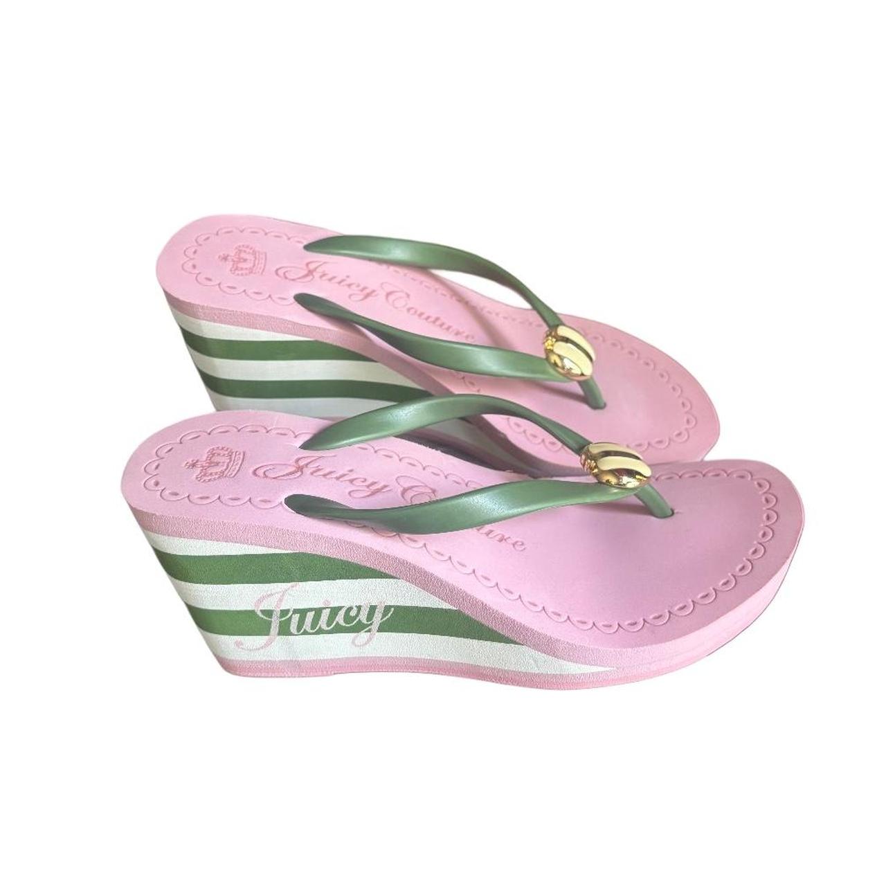 iconic y2k juicy couture wedges in pink, green, &... | Depop