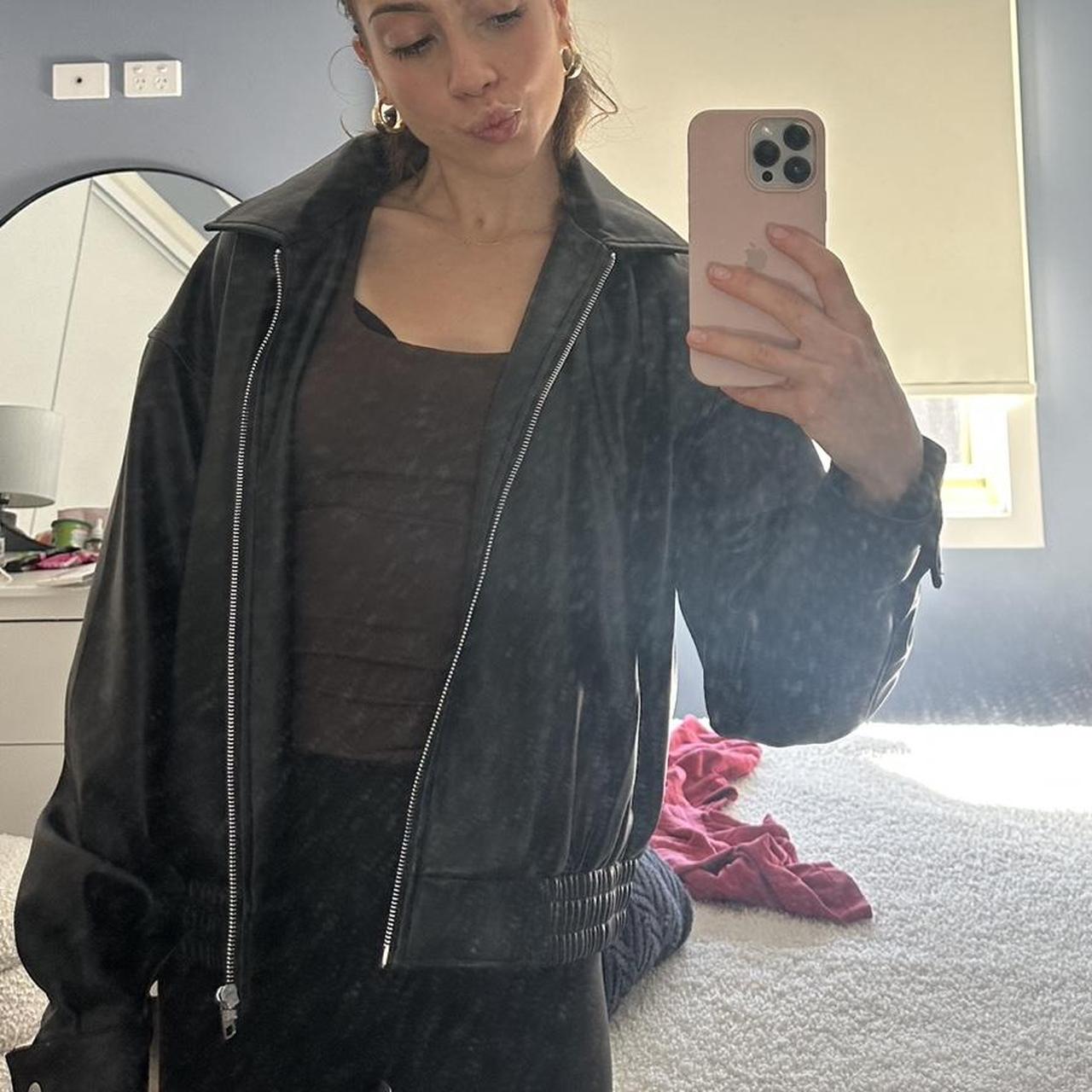 Black Leather Glassons Jacket 🖤 Size S Great... | Depop