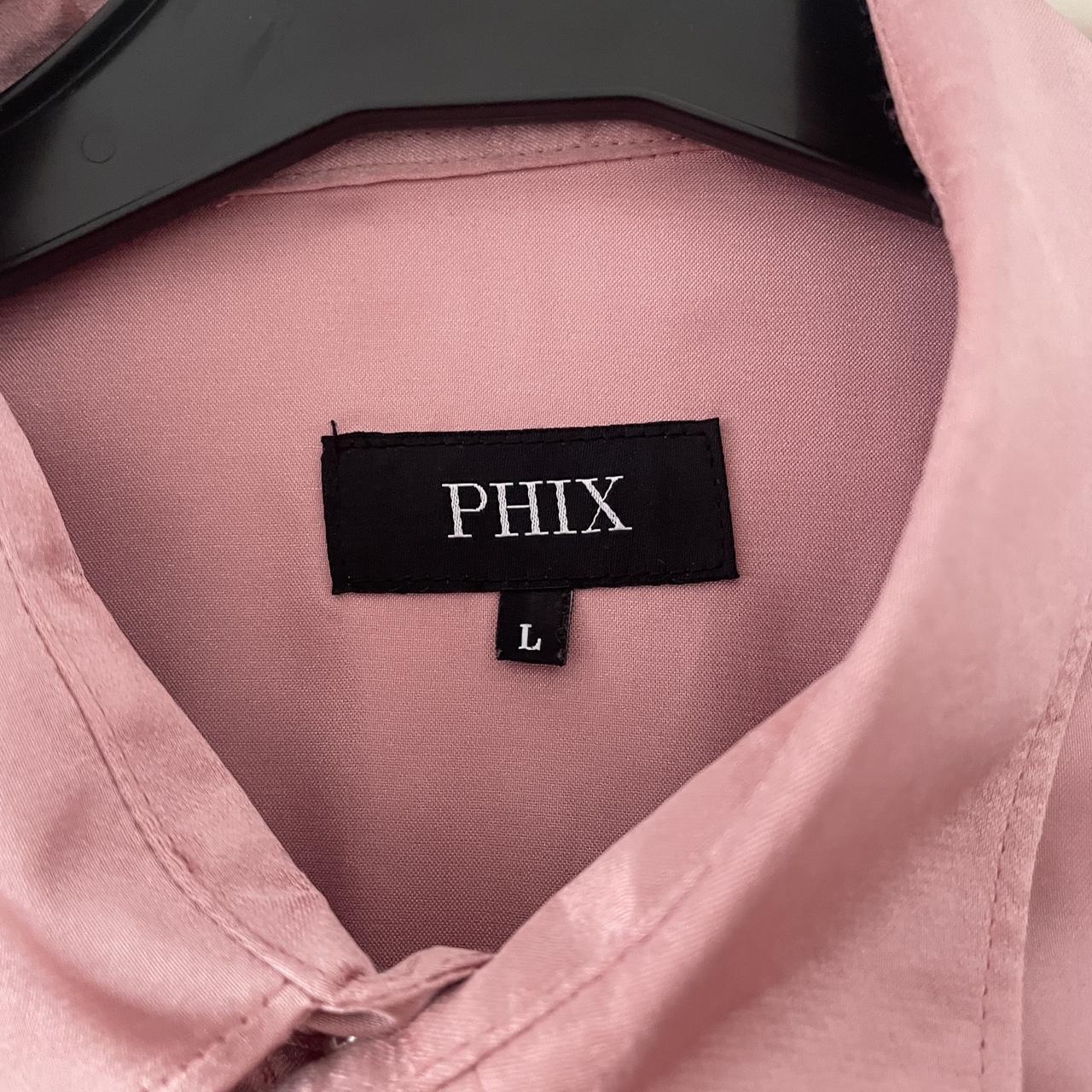 Phix pink satin men’s western style shirt, WORN ONCE... | Depop