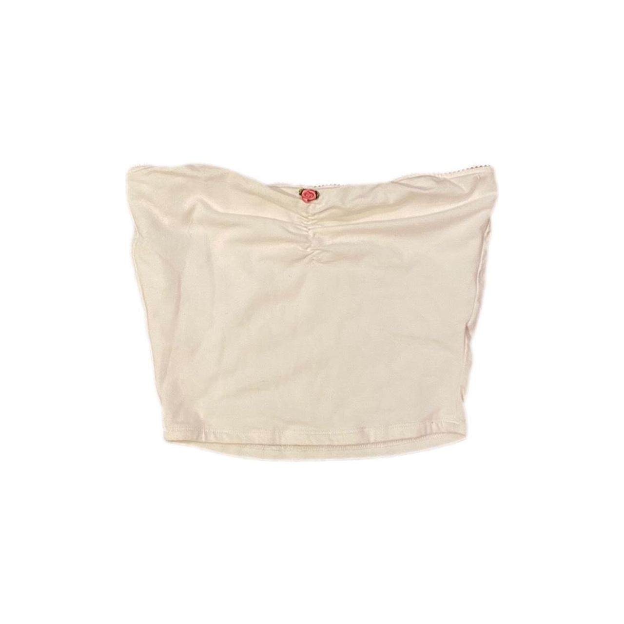 super cute tube top with rosette ! size small dm... | Depop