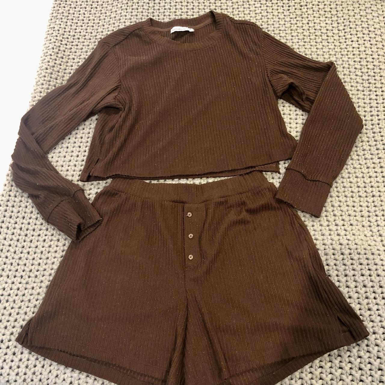 Abercrombie & Fitch Brown Lounge Set Size medium... - Depop