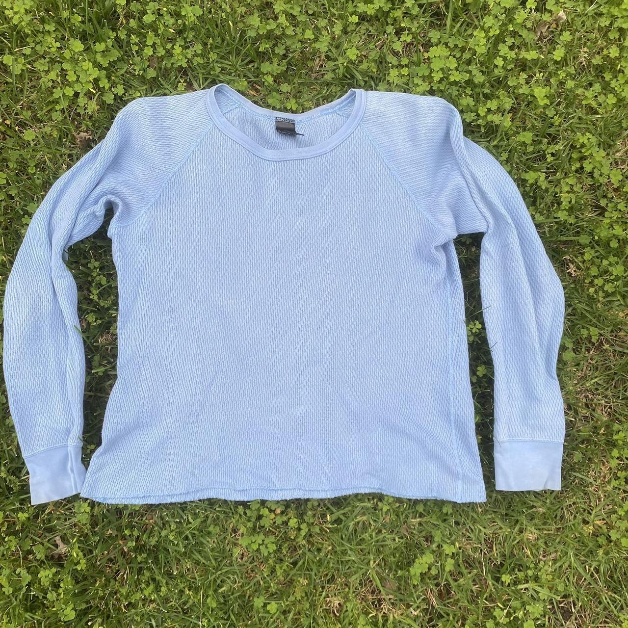 Number Nine thermal in light blue Condition 9/10... - Depop