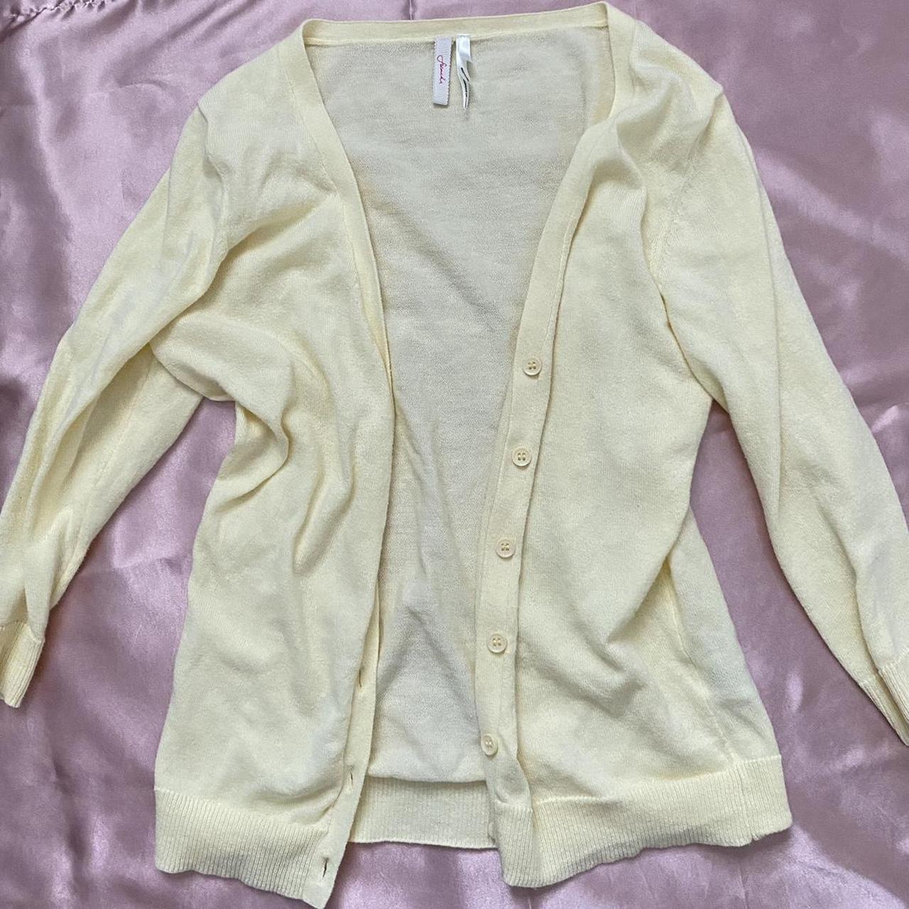 light yellow cardigan size xs/s open to any offers... - Depop