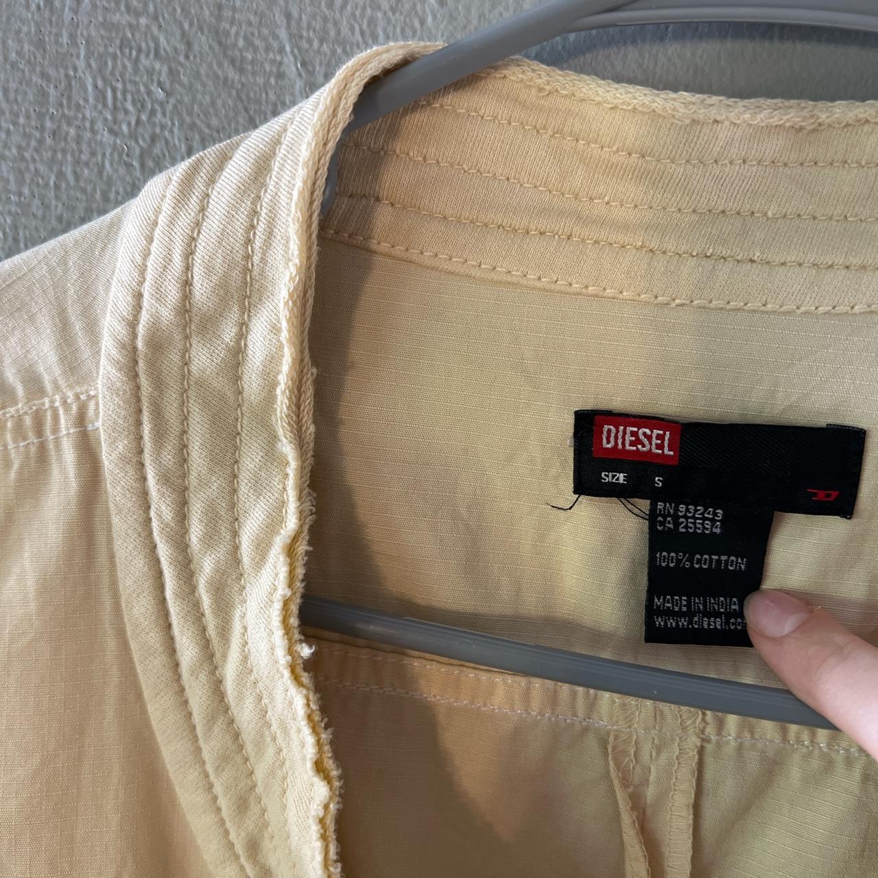 Super sick diesel pale yellow cargo futuristic dress... - Depop