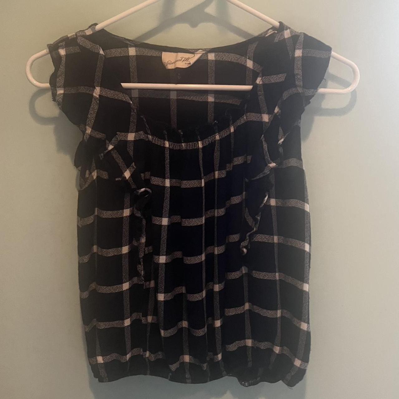 Blue Gingham Top Universal Thread Size XS - Depop