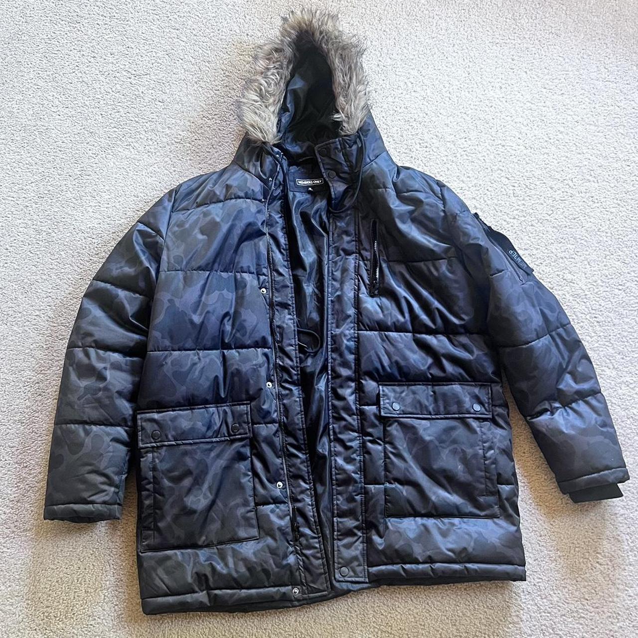 Black Camo Members Only puffer jacket MENS XL... - Depop