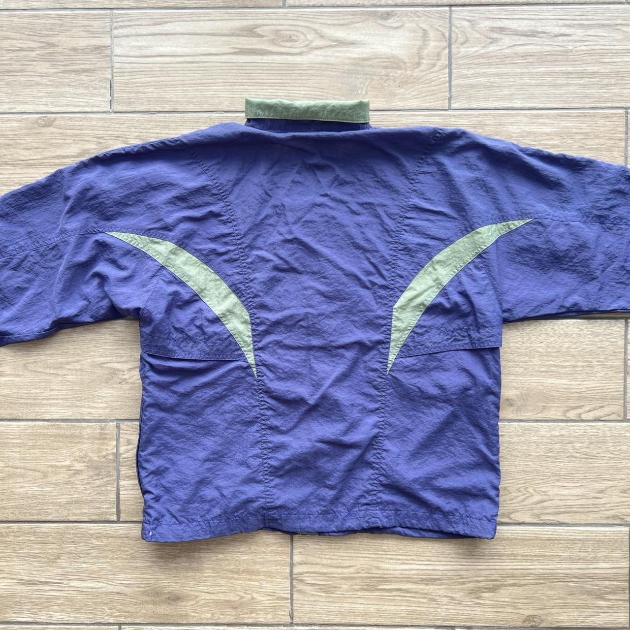 Vintage 90s ASICS Purple Womens Windbkreaker Size... | Depop