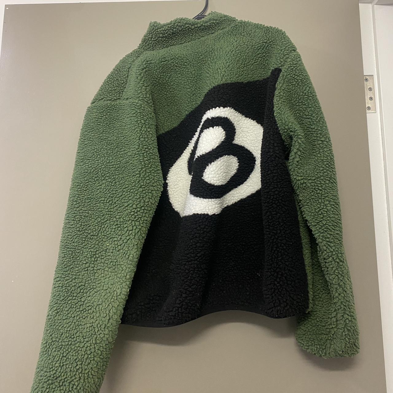 - Stussy 8 ball Sherpa Reversible Jacket Size L... - Depop