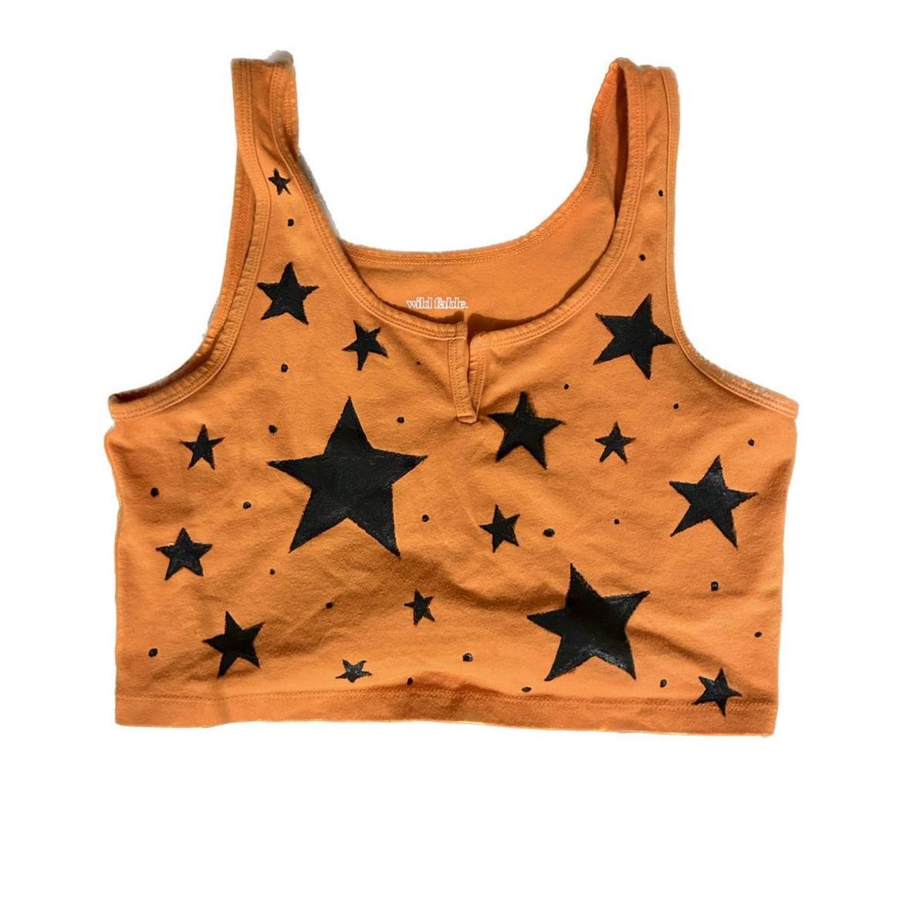 HANDPAINTED STAR CROP TOP FITS M/L BUNDLE TO SAVE... - Depop