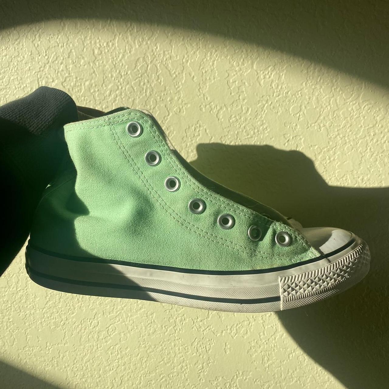 Light Green Converse - size women’s 8 - used but... - Depop