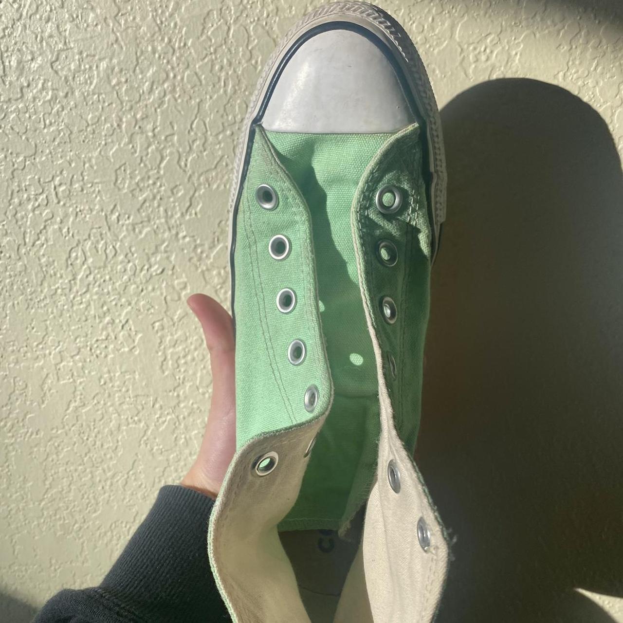 Light Green Converse - size women’s 8 - used but... - Depop