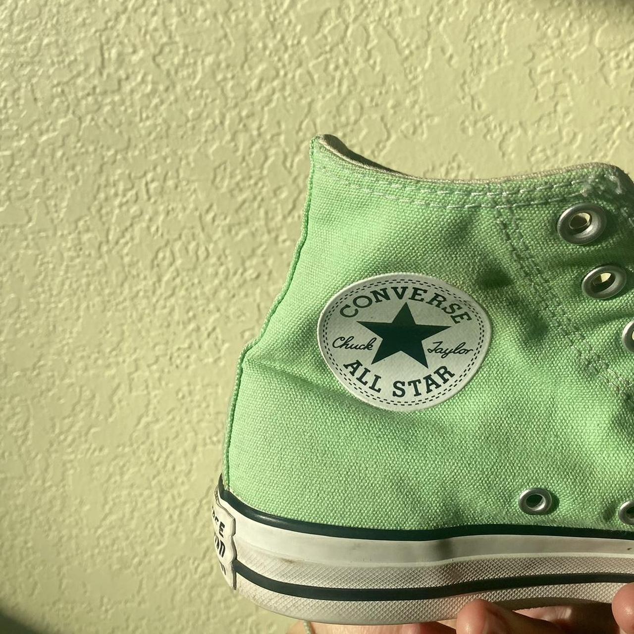 Light Green Converse - size women’s 8 - used but... - Depop