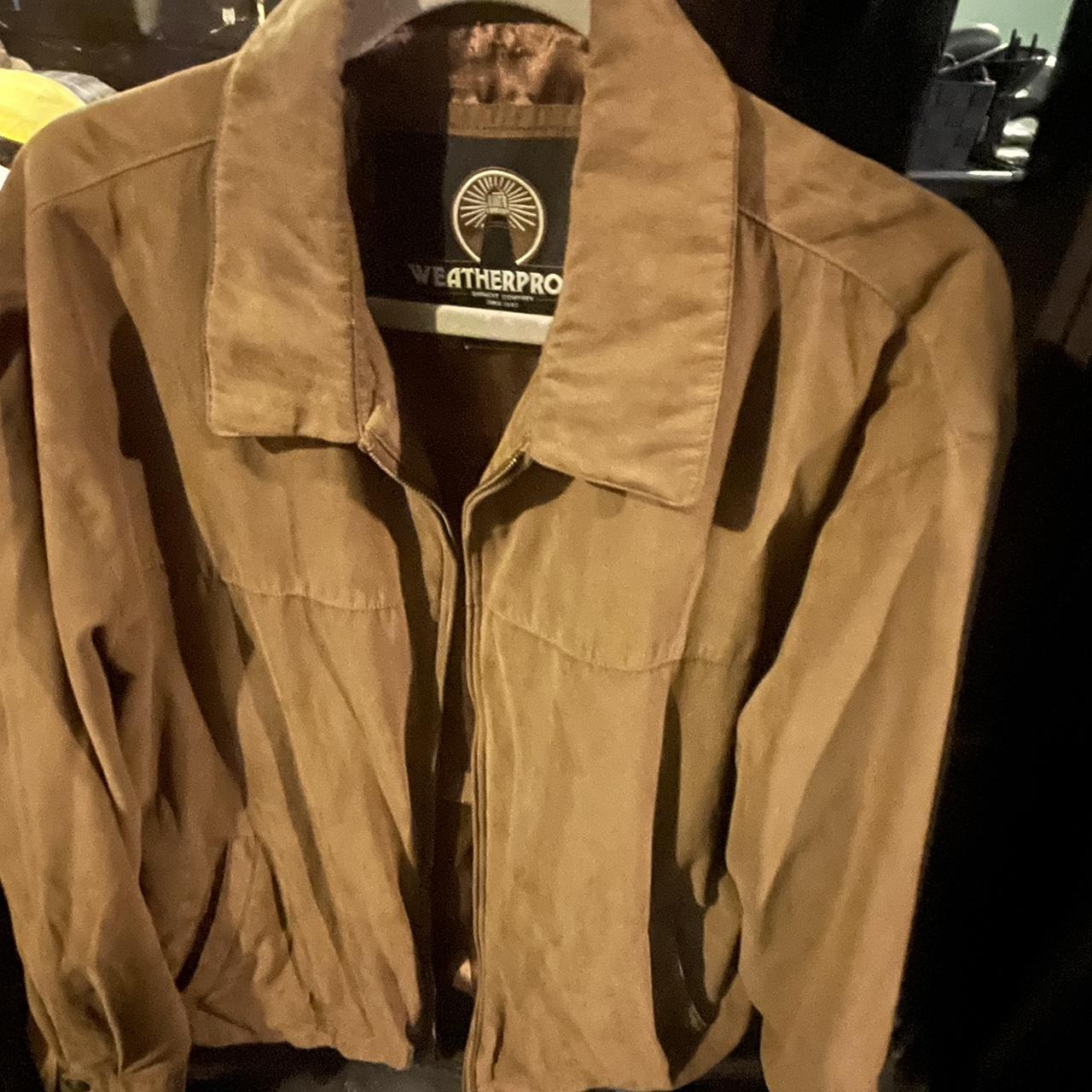 Weatherproof brown collared jacket Size large in... - Depop