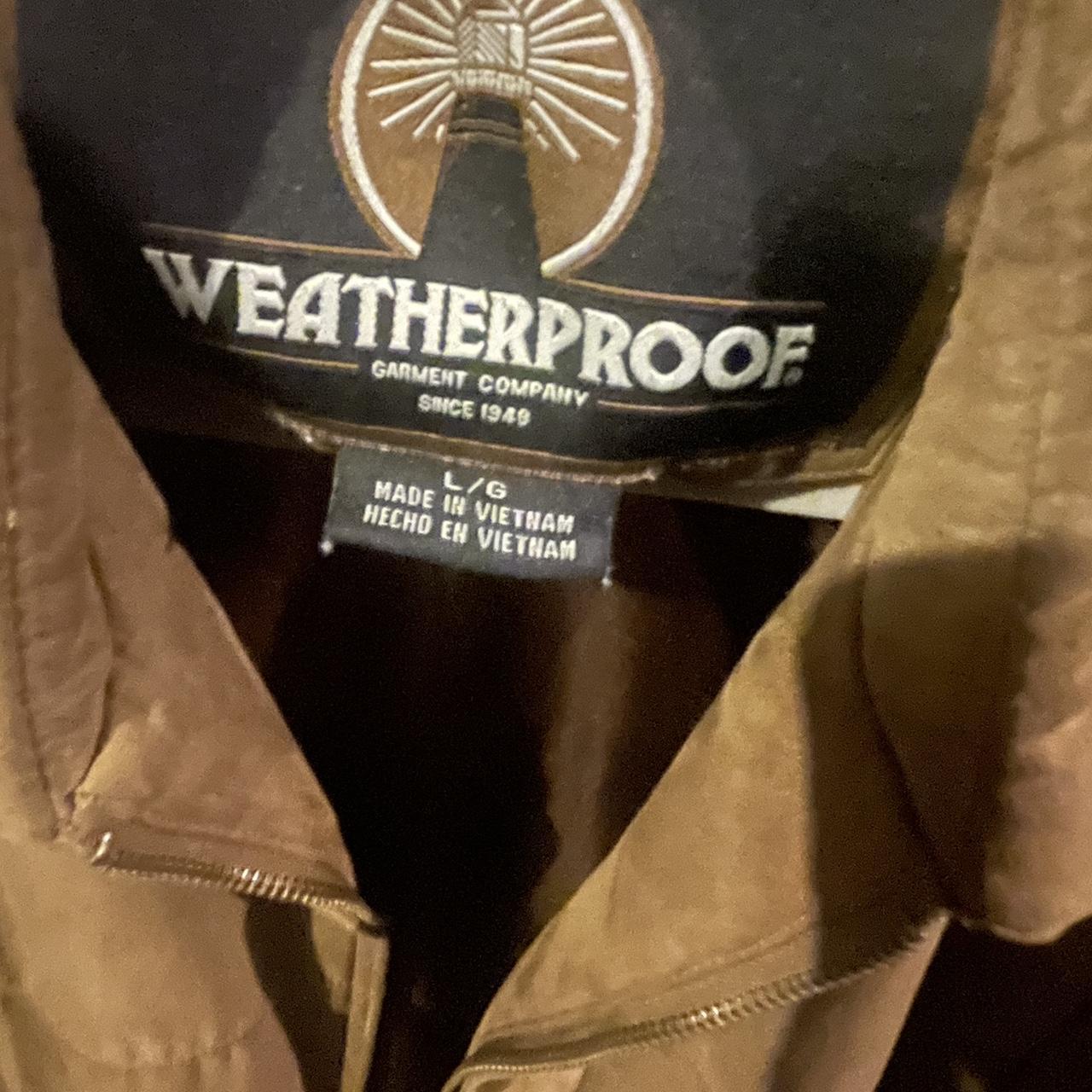 Weatherproof brown collared jacket Size large in... - Depop