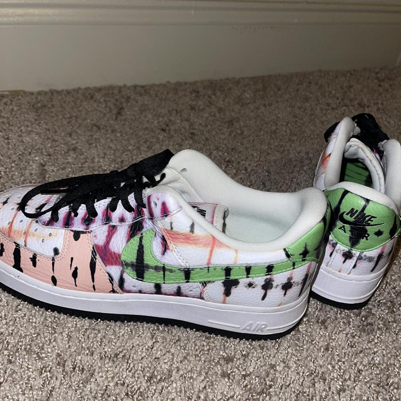 Nike Air Force 1 tie dye size 8.5. Worn 3x condition... - Depop