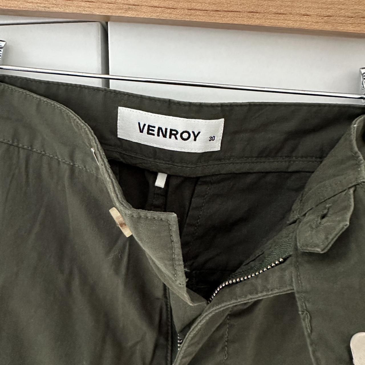 Venroy cotton side tab trouser in olive green - Depop