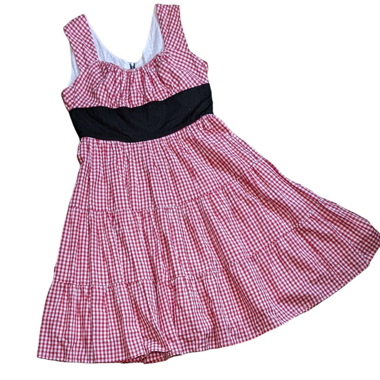 Trashy Diva cotton gingham checkered sundress... - Depop