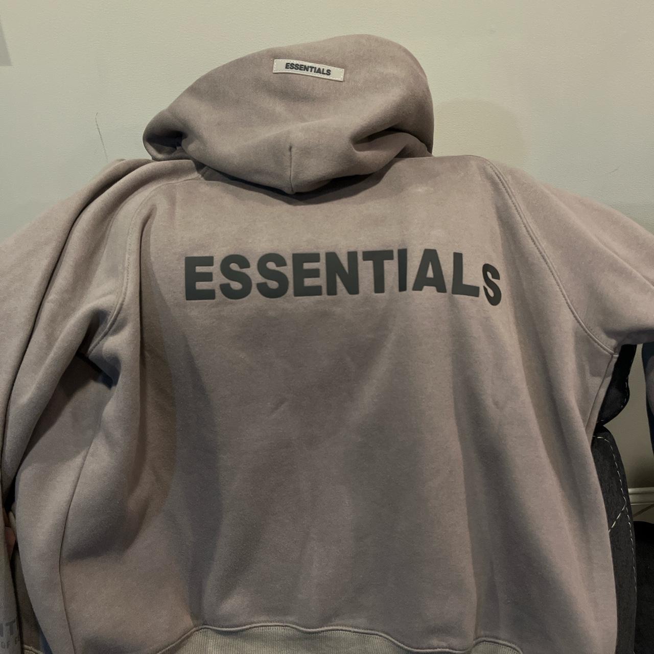 medium brown essentials zip-up / like new /ZIPPER IS... - Depop