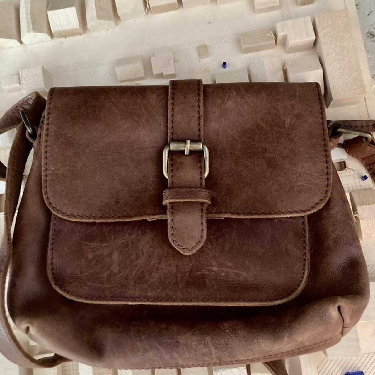 Fat Face Leather Crossbody Bag, great preowned... - Depop