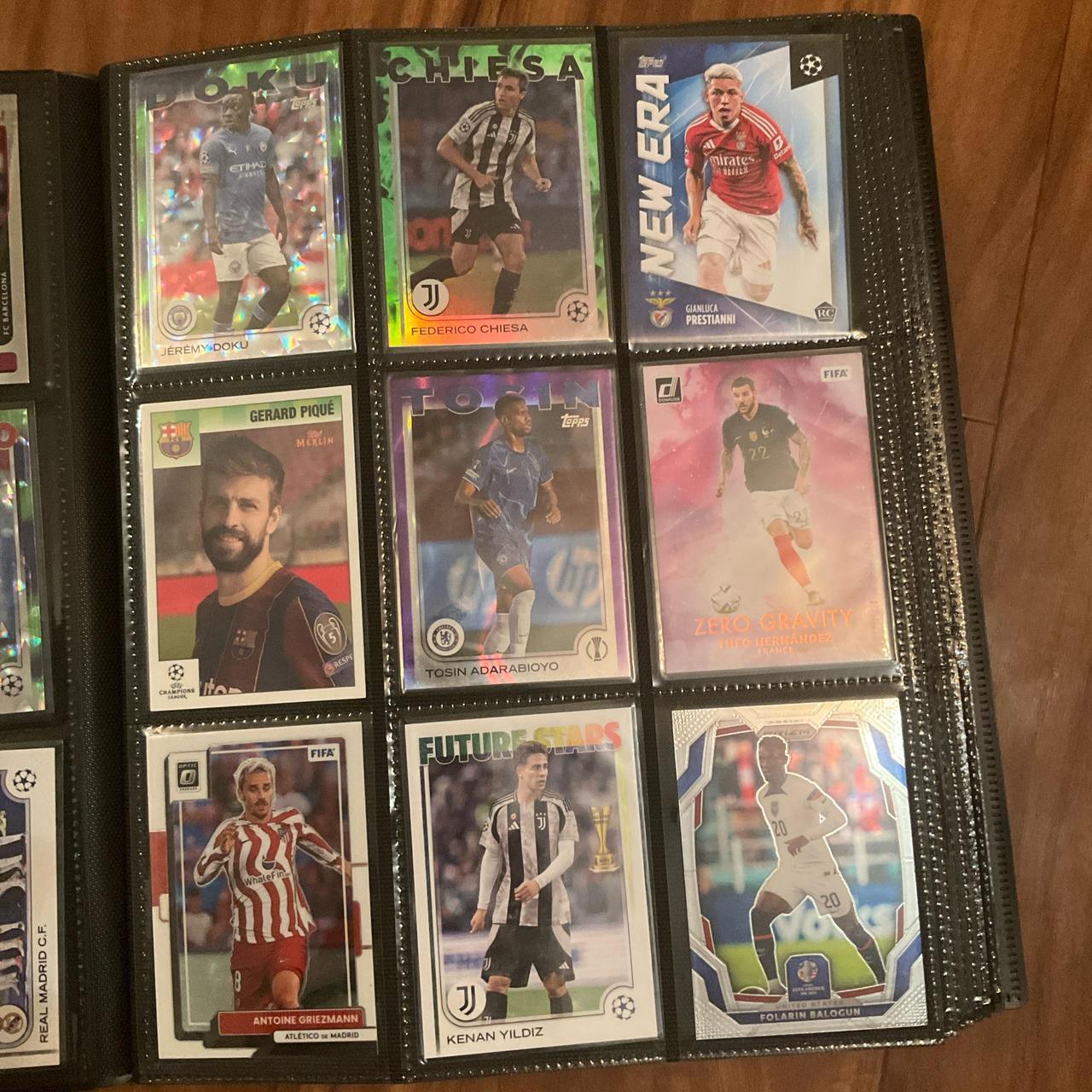 Soccer card collection in a black case #football... | Depop