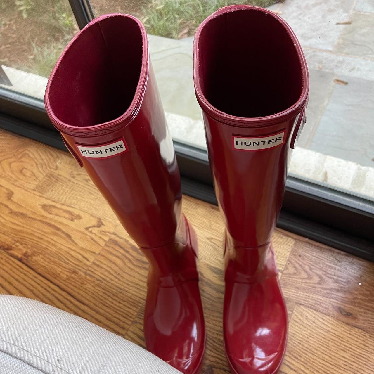 Red Hunter Rain boots - Depop