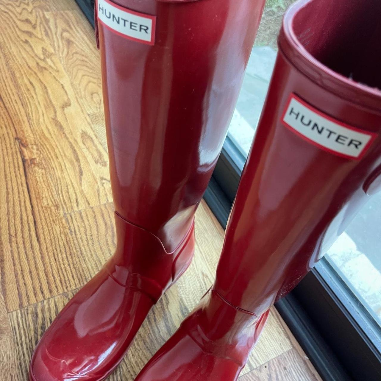 Red Hunter Rain boots - Depop