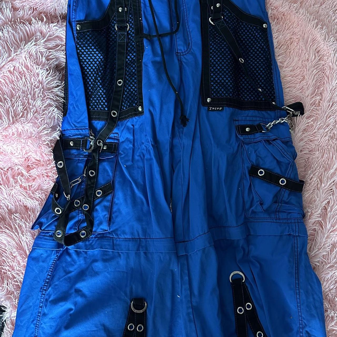 Tripp NYC Women's Black and Blue Trousers | Depop