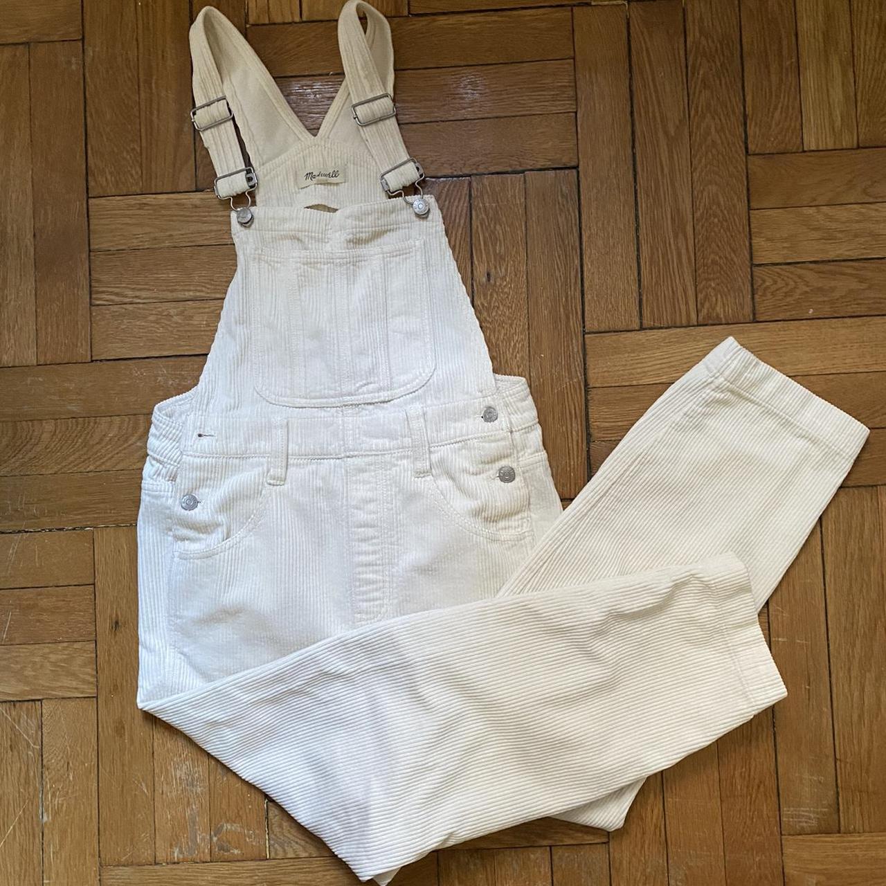 Madewell Women's White and Cream Dungarees-overalls | Depop