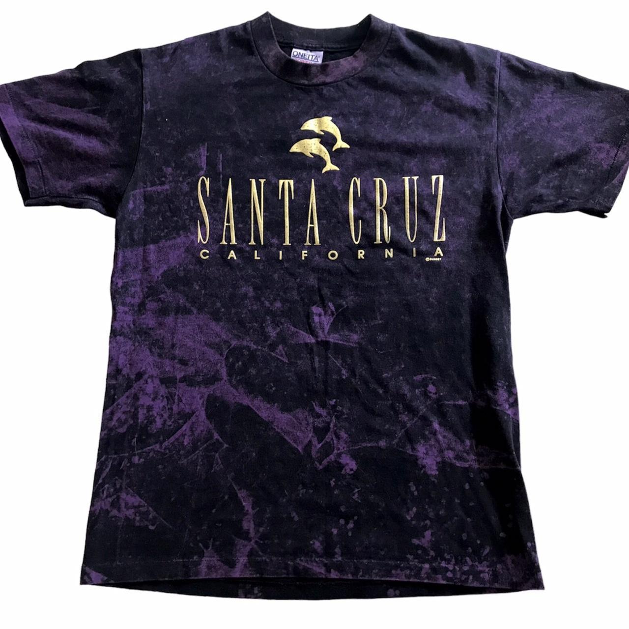 Oneita Men's Purple and Black T-shirt | Depop