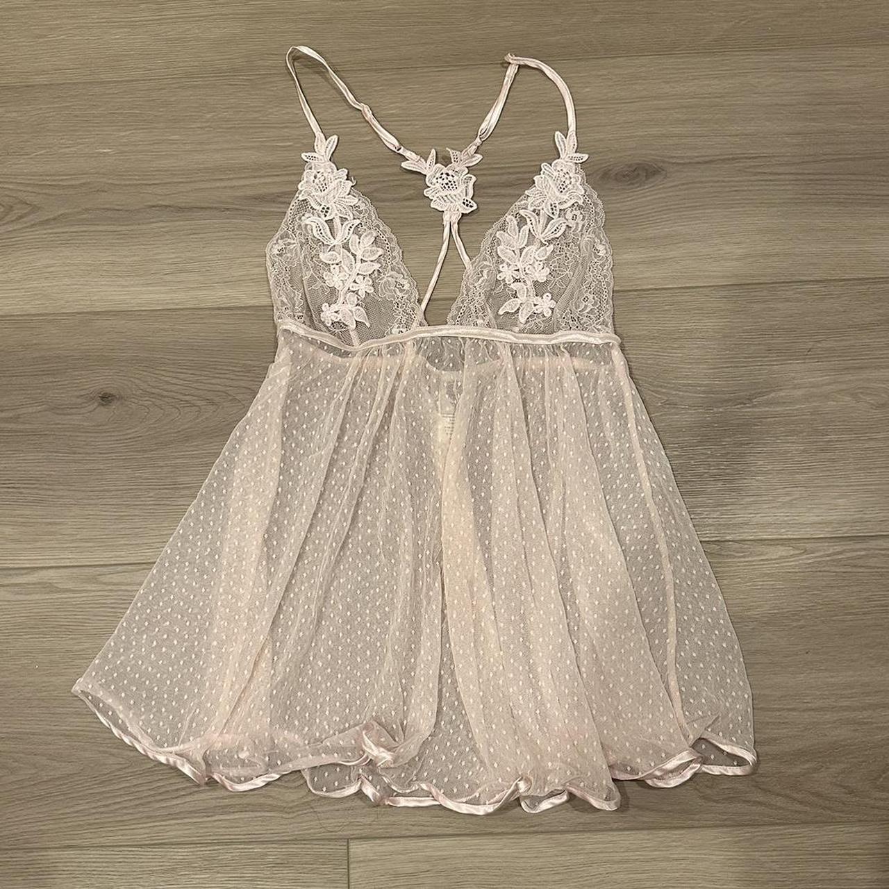 stunning lace sheer babydoll dress with floral... - Depop