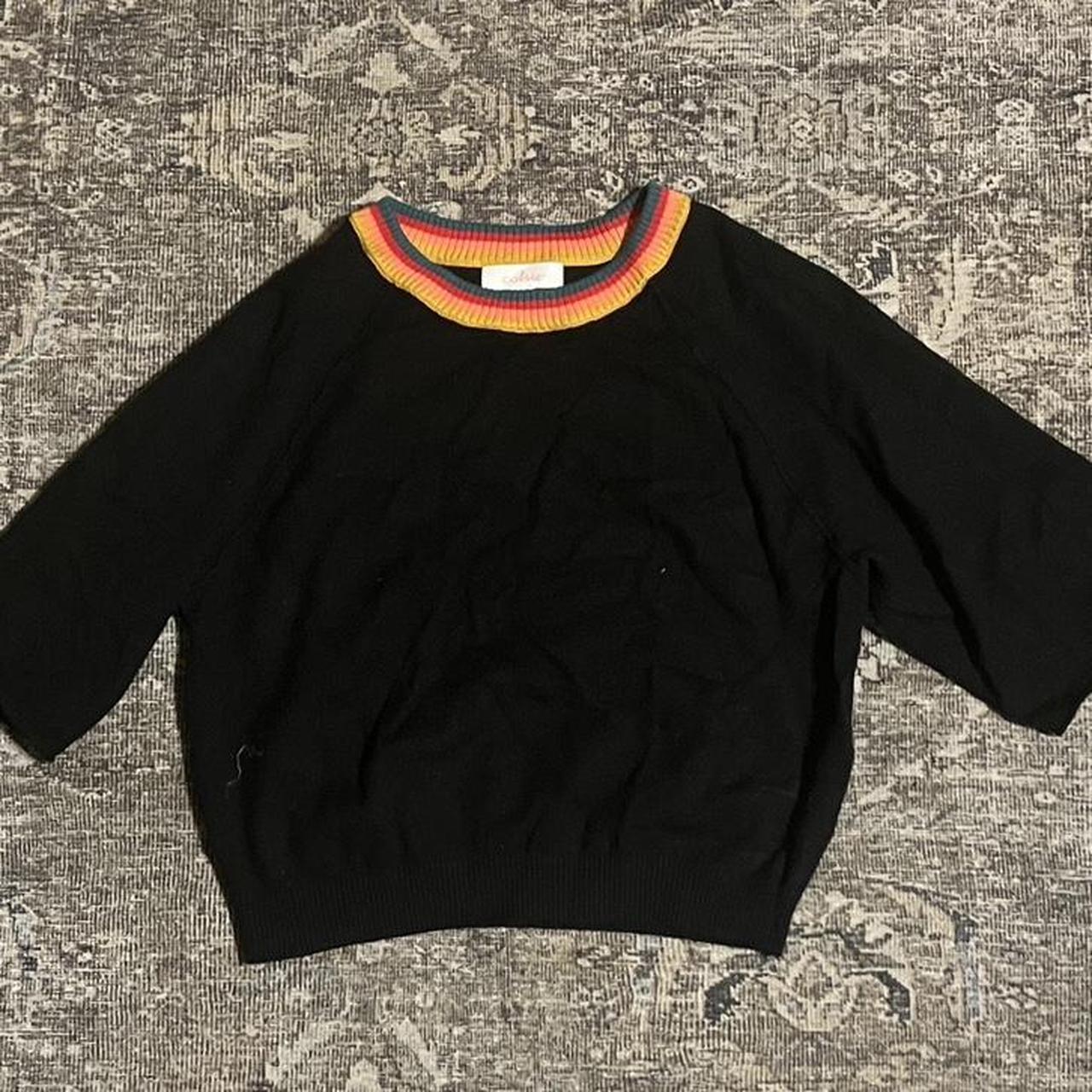 Black colsie sweater small Rainbow vintage pride... - Depop