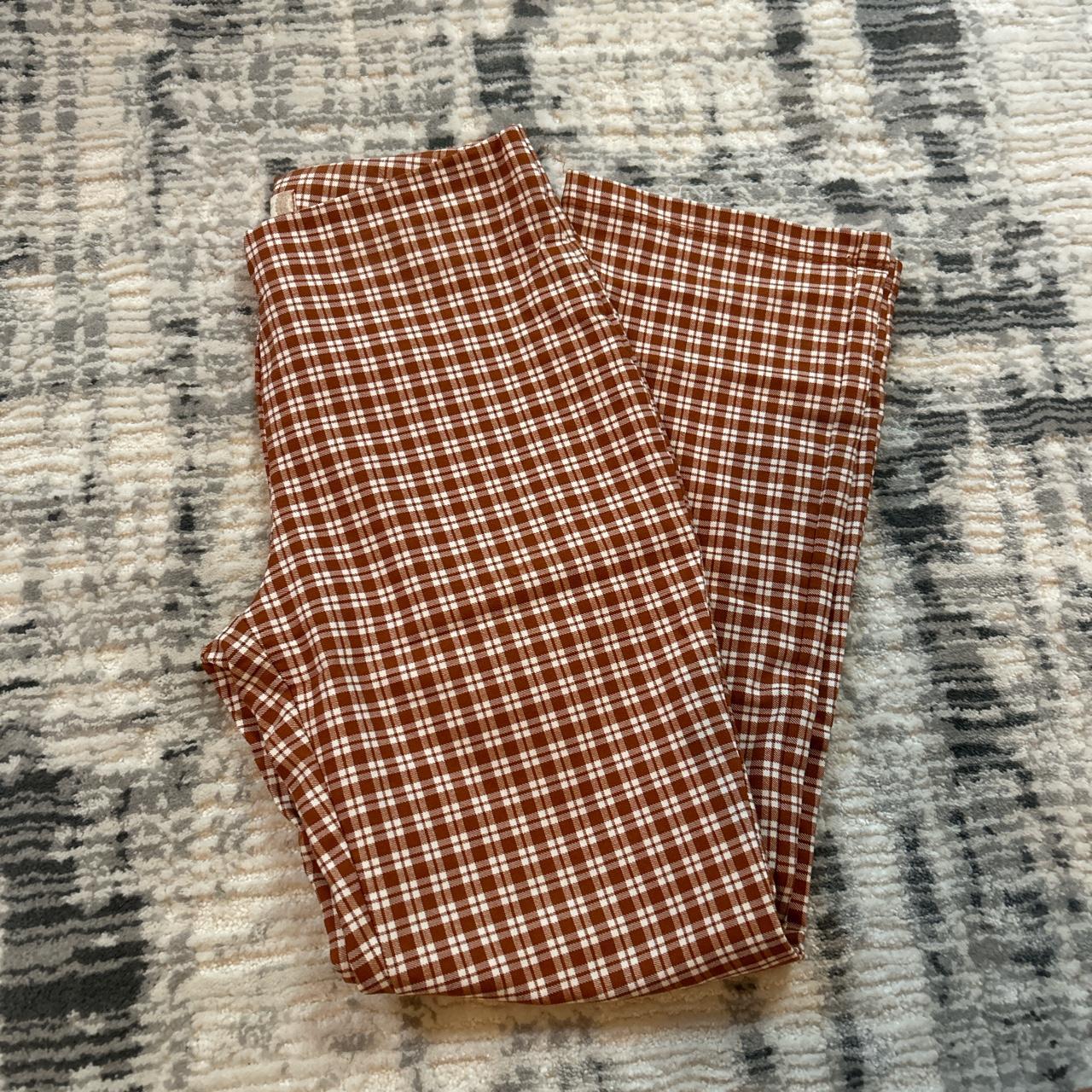 Altar’d state plaid pants. Size XS. Burnt orange... - Depop