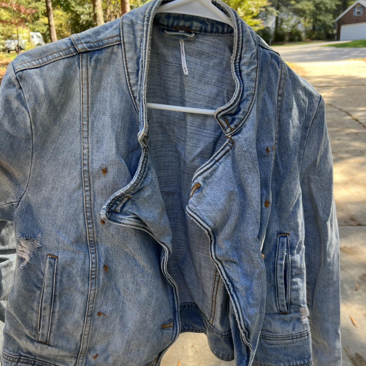 Free people denim jacket NEVER WORN! Perfect for... - Depop