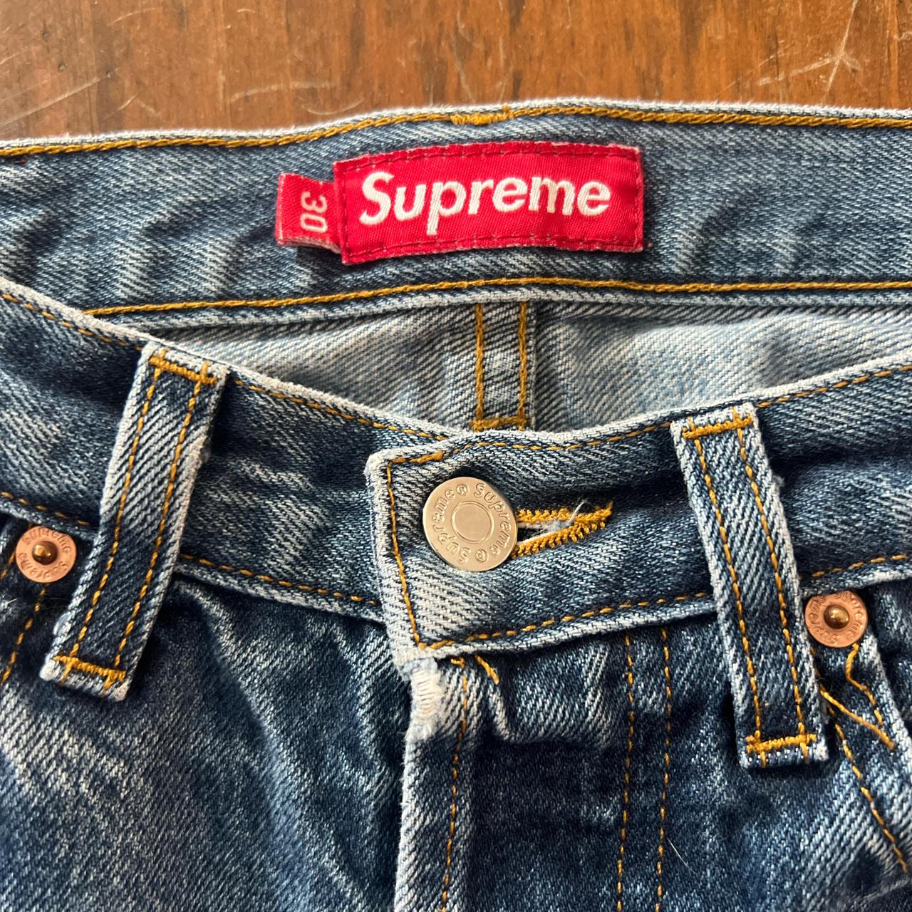 Supreme distressed jeans in excellent condition Size... | Depop