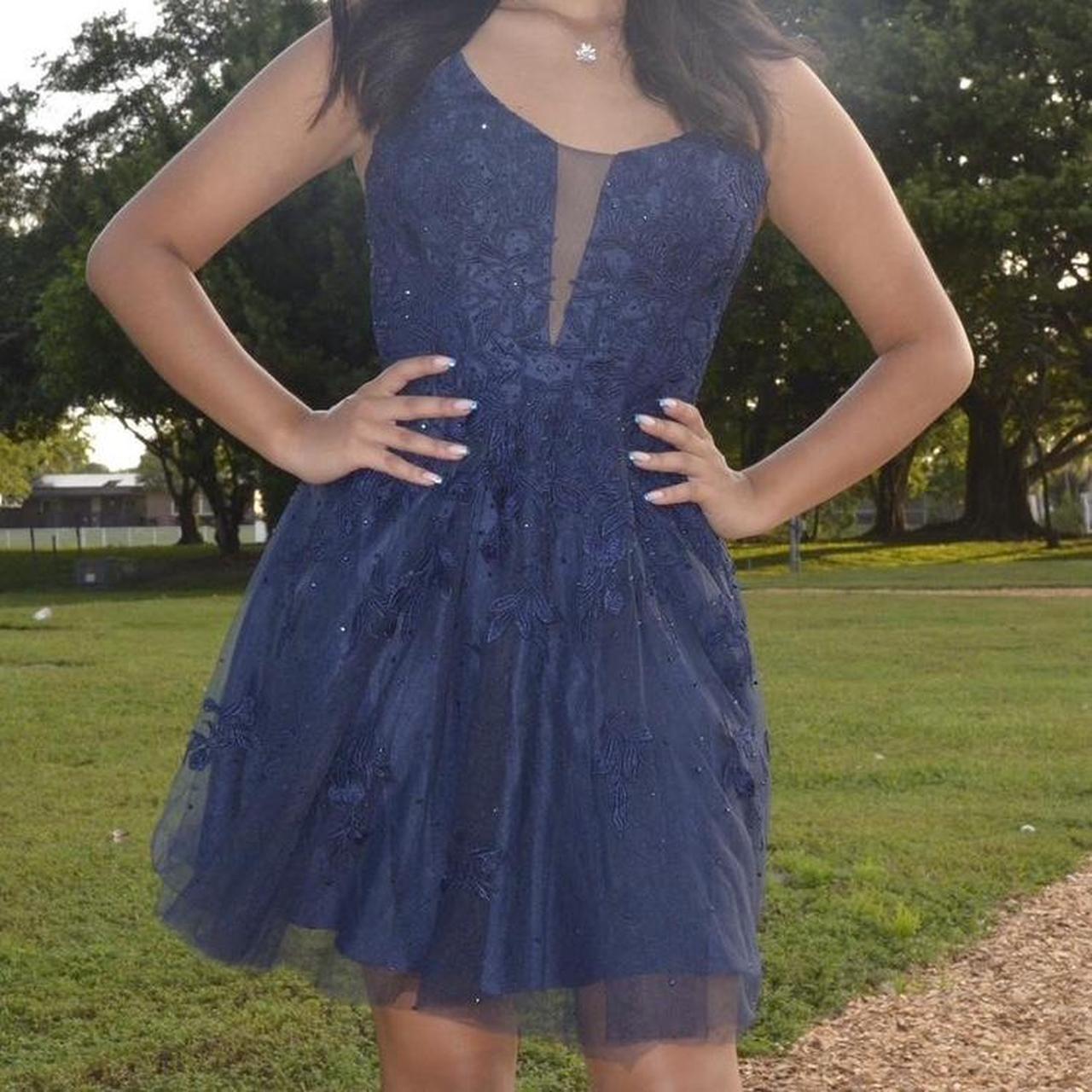 Blue hoco dress Strap is broken but vary... - Depop