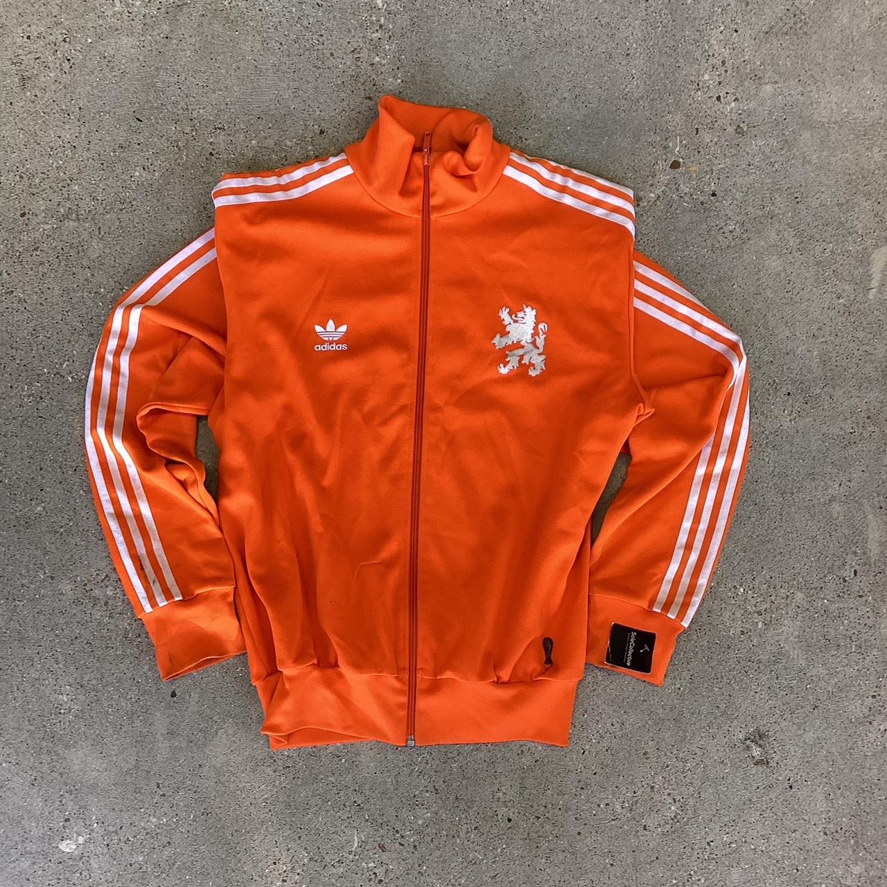 Orange 80’s Adidas Jacket Super Fire Size Large - Depop